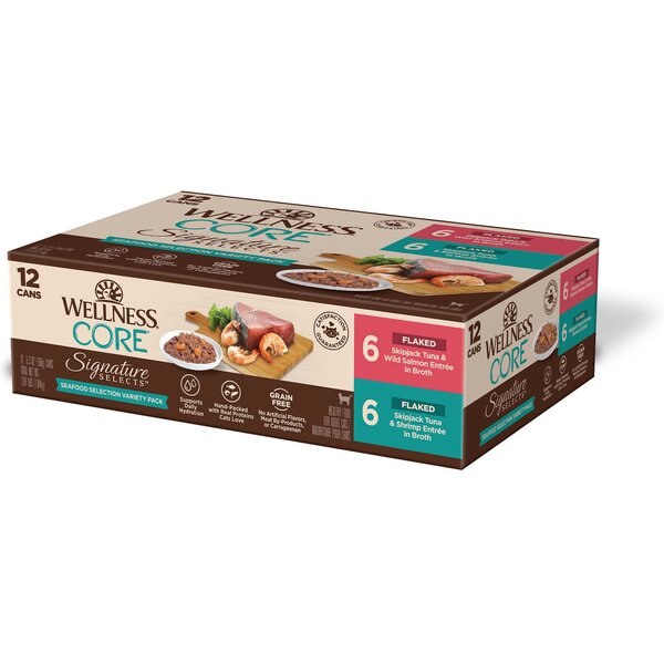 WELLNESS CORE Signature Selects Flaked Skipjack Tuna & Wild Salmon ...