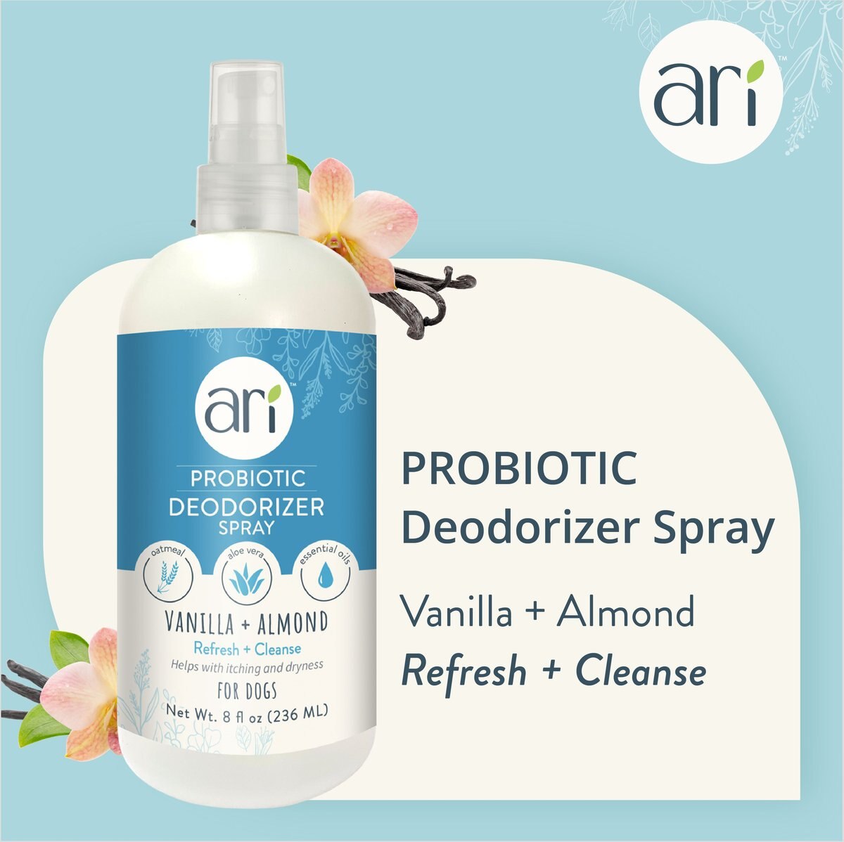 Out of Stock - HEALTH EXTENSION ARI Probiotic Vanilla & Almond Dog Deodorizer Spray, 8-fl oz ...