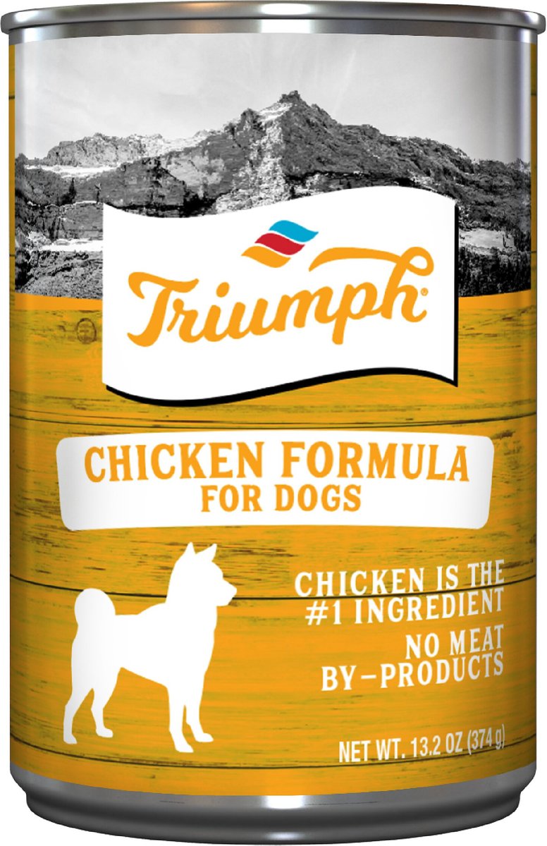 TRIUMPH Chicken Formula Canned Dog Food, 13.2-oz, case of 12 - Chewy.com