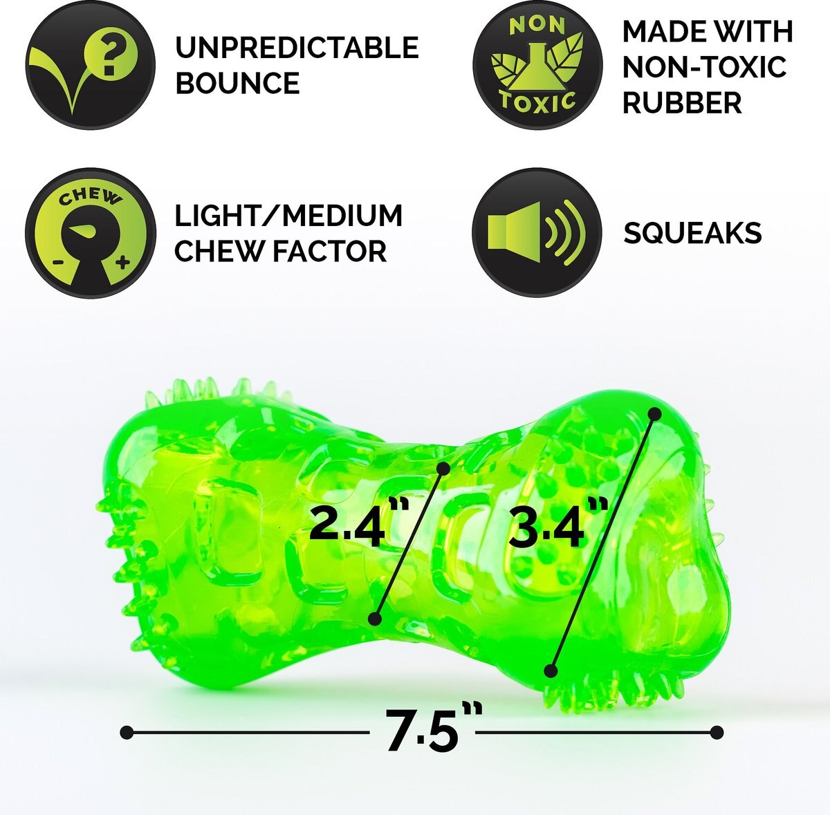 HYPER PET Dura-Squeaks Dog Chew Toy, Bone - Chewy.com