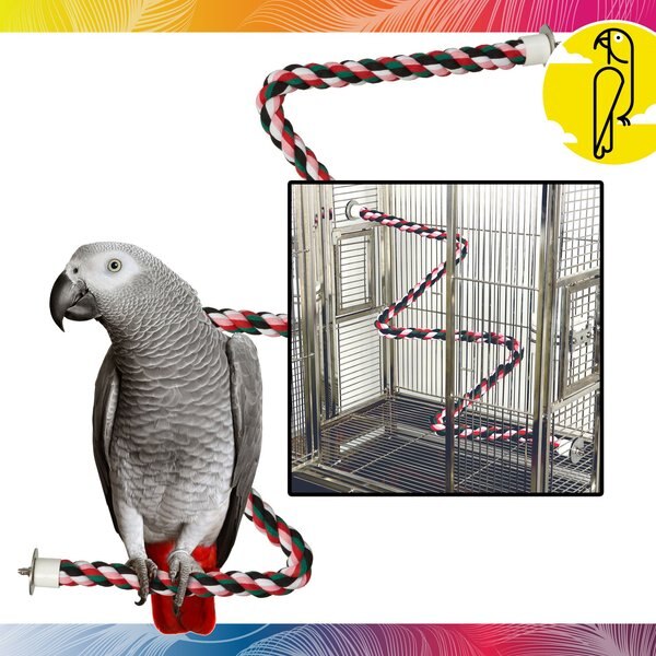 Discontinued - CAITEC Cotton Zig Zag Bird Perch - Chewy.com