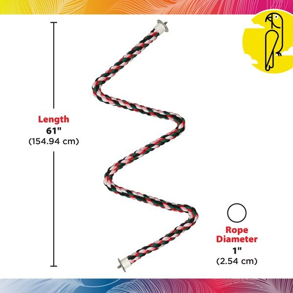 Discontinued - CAITEC Cotton Zig Zag Bird Perch - Chewy.com