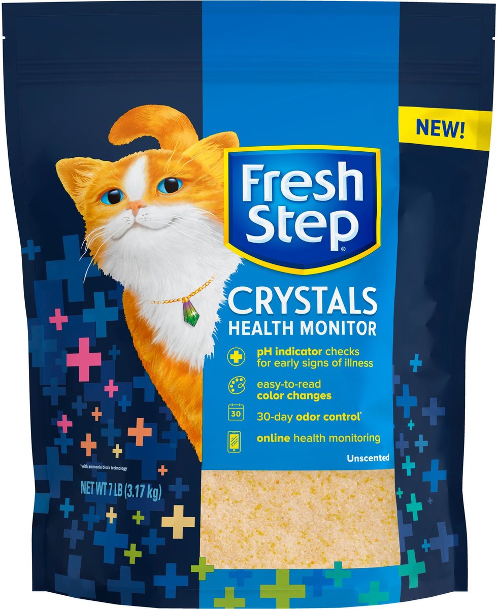 FRESH STEP Crystals Health Monitor Unscented Cat Litter, 7-lb - Chewy.com