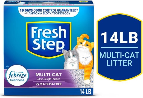 FRESH STEP Multi-Cat Extra Strength Scented Clumping Cat Litter, 14-lb ...