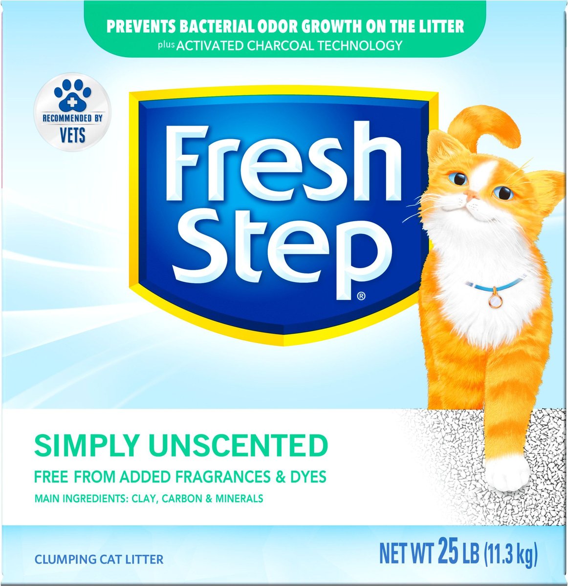 FRESH STEP Simply Unscented Clumping Clay Cat Litter, 25-lb box - Chewy.com