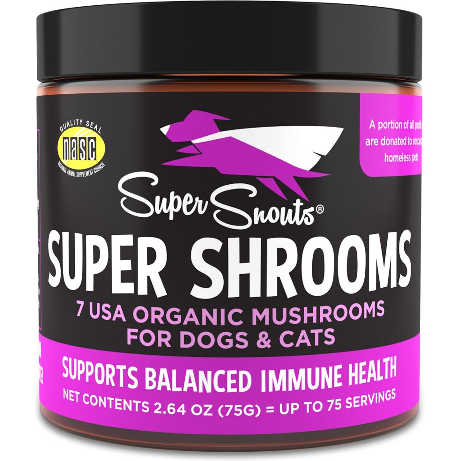 SUPER SNOUTS Super Shrooms Organic Super 7 Medicinal Mushroom Blend Dog ...