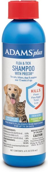 ADAMS Plus Flea & Tick Shampoo with Precor, 6-fl oz bottle - Chewy.com