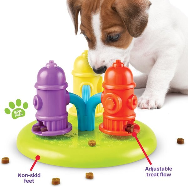 BRIGHTKINS Spinning Hydrants Treat Puzzle Dog Toy - Chewy.com