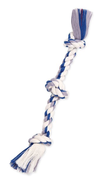 MAMMOTH Cottonblend 3 Knot Dog Rope Toy, Color Varies, Mini - Chewy.com
