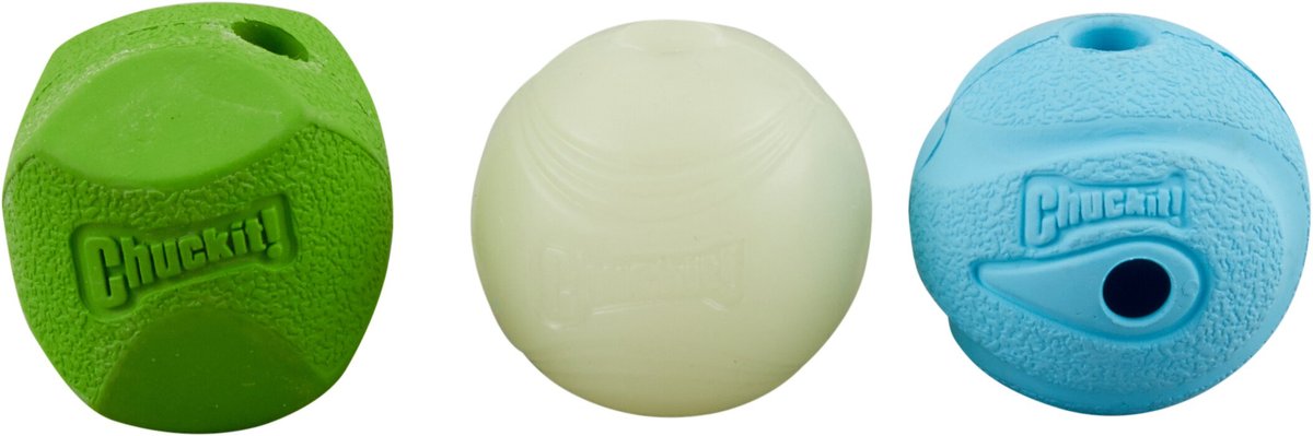 CHUCKIT! Fetch Ball Medley Triple Pack Dog Toy, Small - Chewy.com