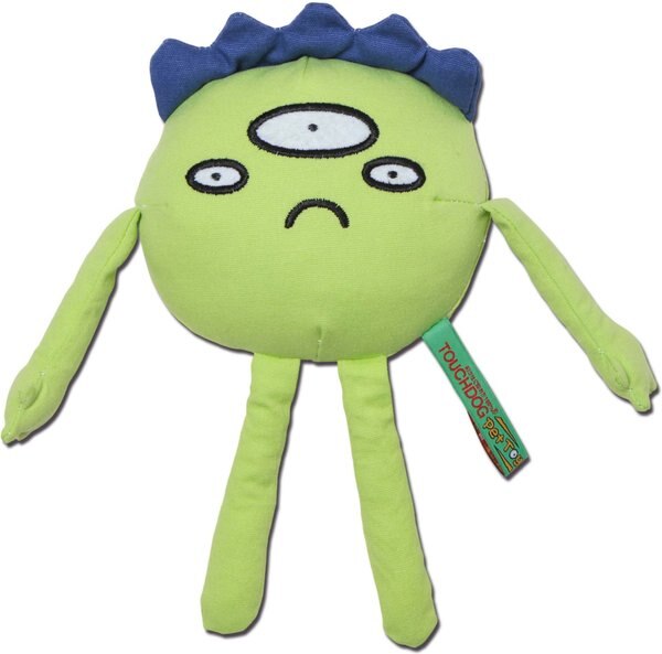 TOUCHDOG Cartoon Alien Monster Plush Dog Toy, Green - Chewy.com