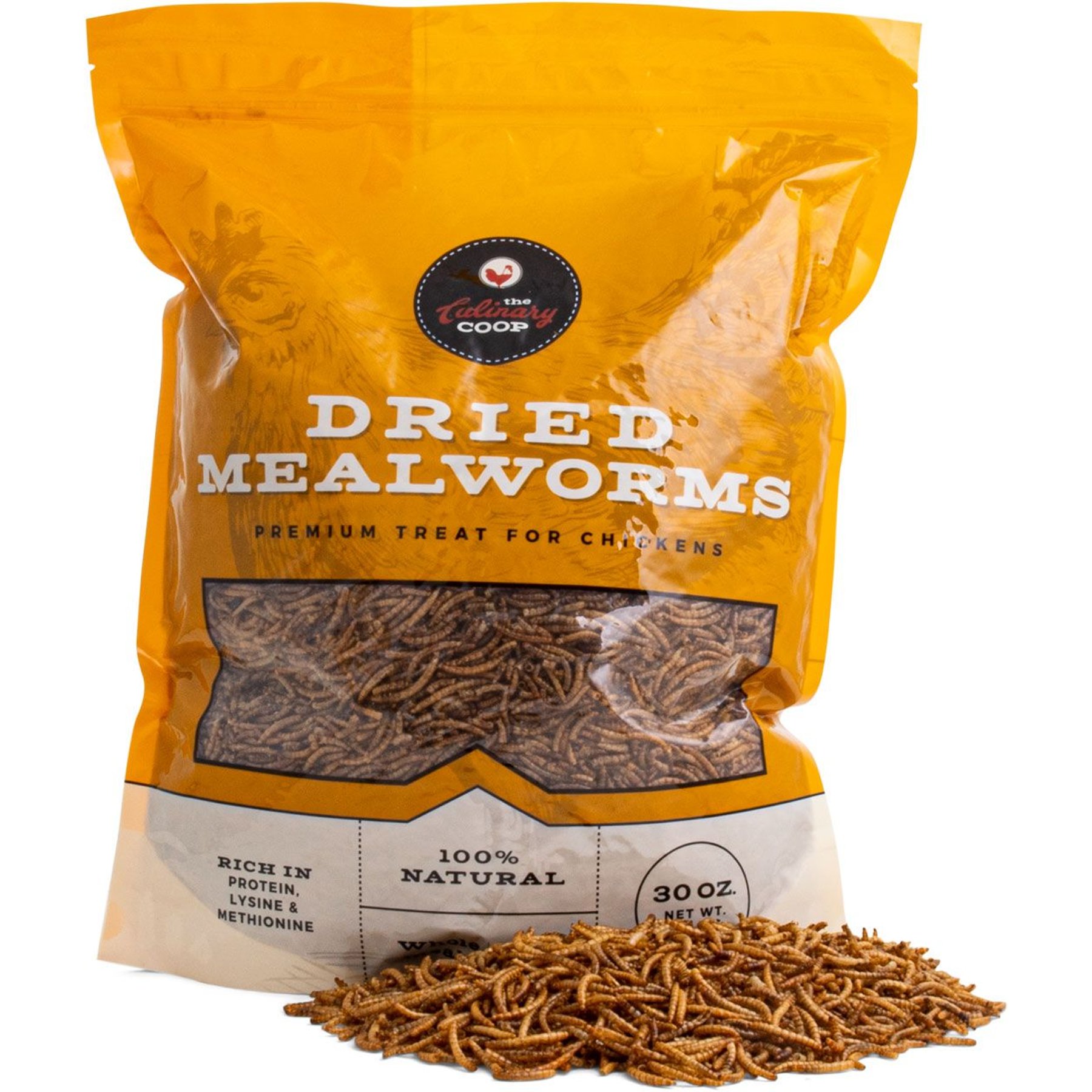 CULINARY COOP Dried Mealworm Chicken Treats, 30-oz bag, - Chewy.com