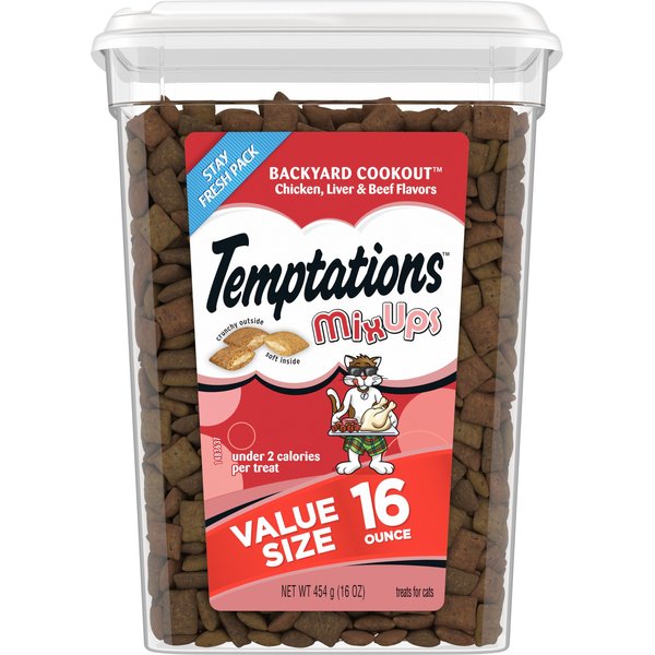 TEMPTATIONS MixUps Backyard Cookout Flavor Soft & Crunchy Cat Treats ...