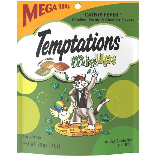 TEMPTATIONS MixUps Catnip Fever Flavor Soft & Crunchy Cat Treats, 6.3 ...