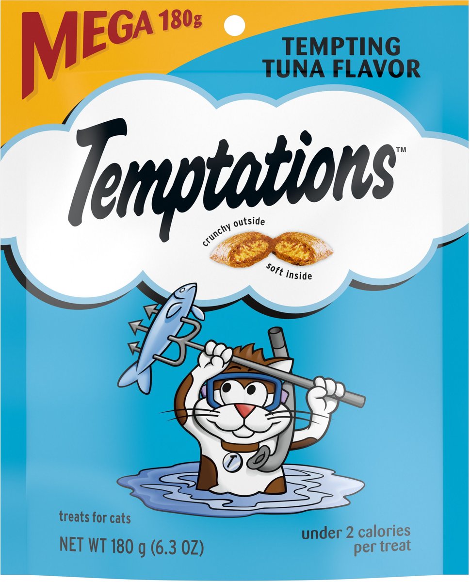 TEMPTATIONS Classic Tempting Tuna Flavor Soft & Crunchy Cat Treats, 6.3 ...