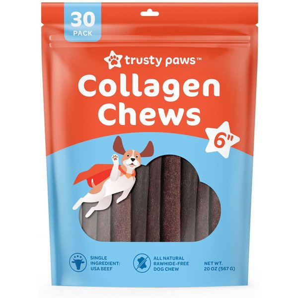 TRUSTY PAWS Beef Collagen Sticks Dog Treats, 20-oz bag - Chewy.com