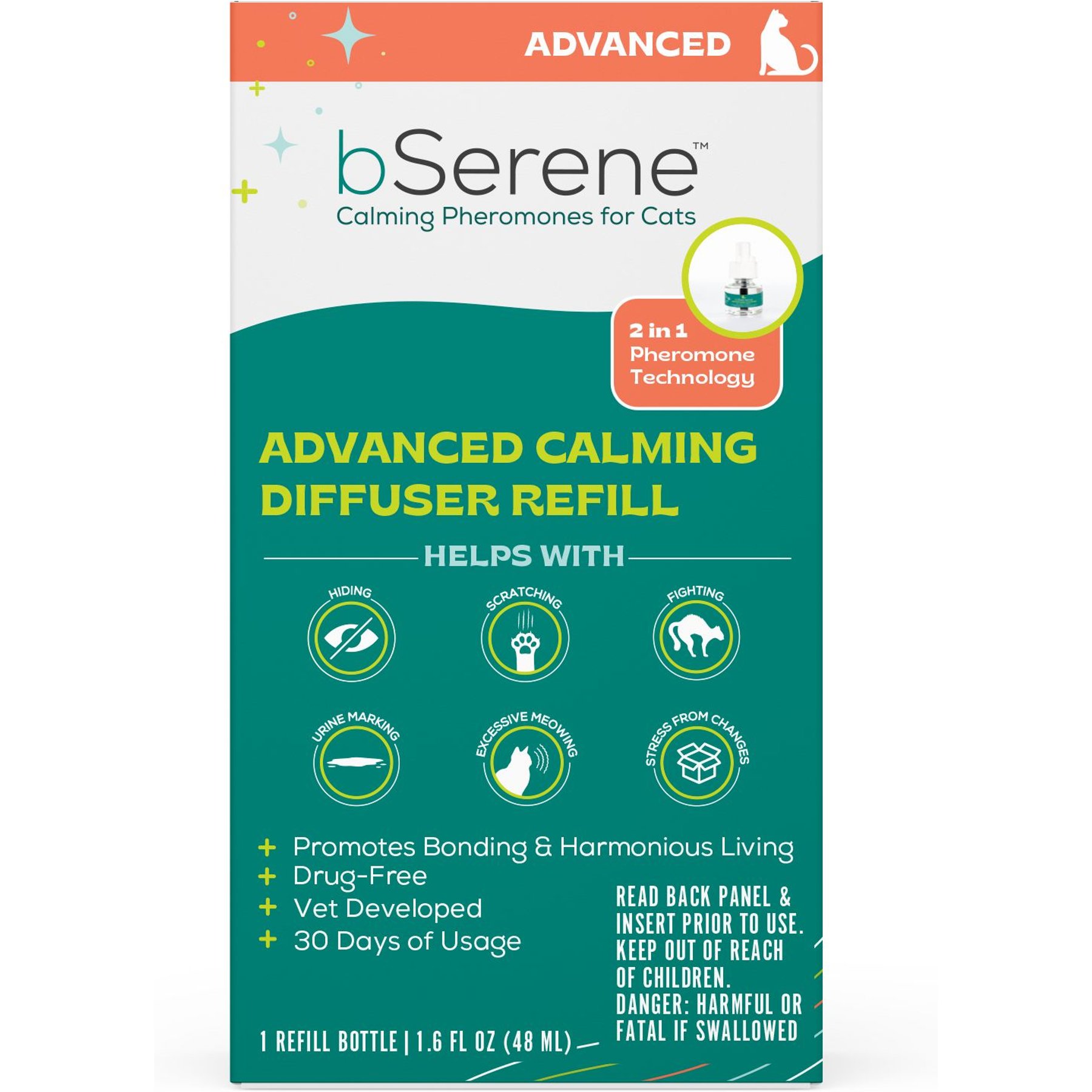 BSERENE Advanced Cat Calming Pheromone Diffuser Refill - Chewy.com
