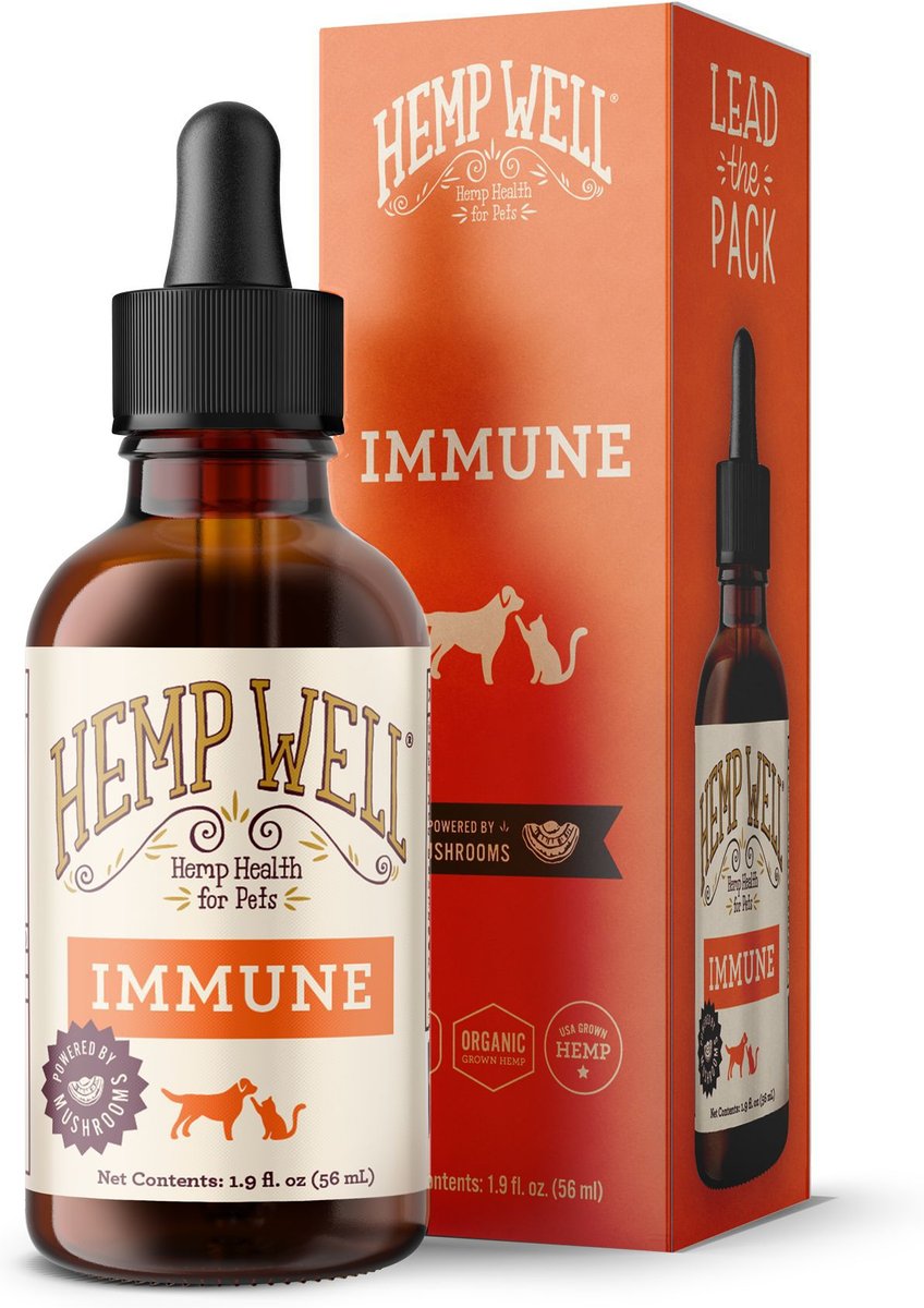 HEMP WELL Immune Liquid Supplement for Dogs & Cat, 2-oz bottle - Chewy.com