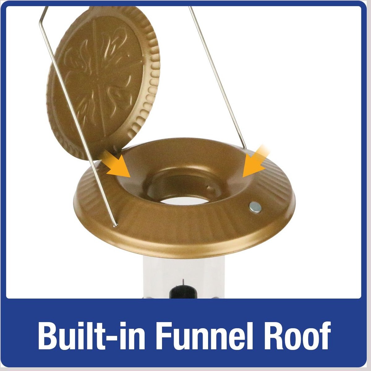 NATURES WAY BIRD PRODUCTS Deluxe Funnel Flip Top Bird Feeder, Copper, 1 ...