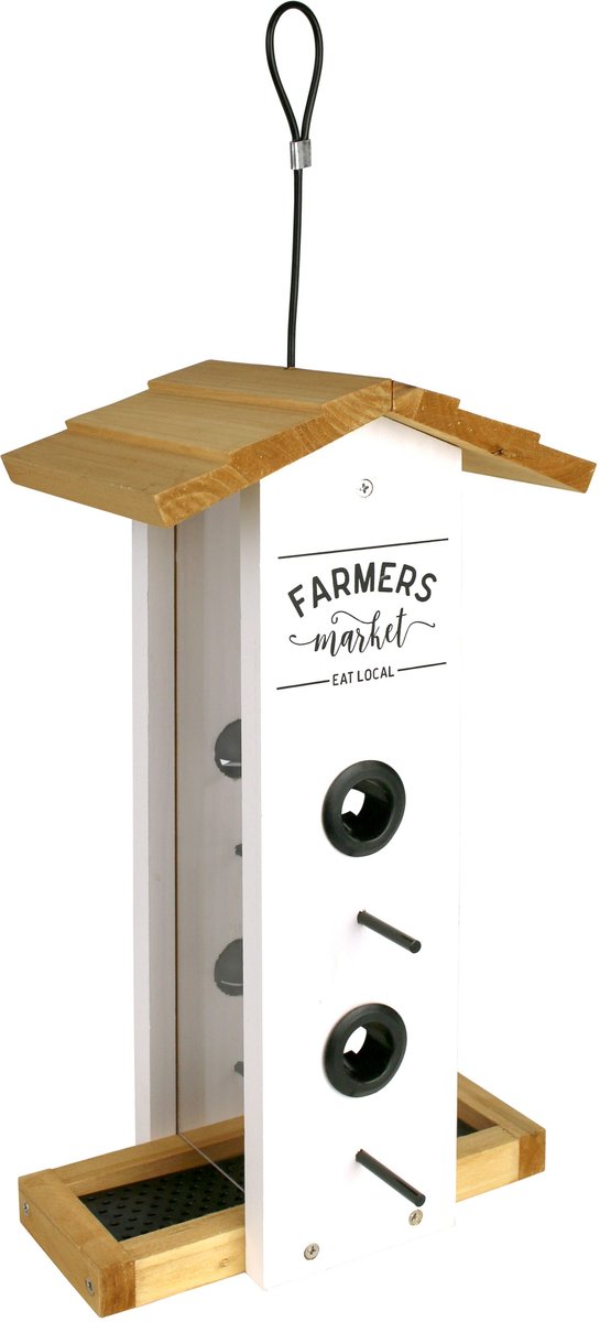 NATURES WAY BIRD PRODUCTS Farmhouse Vertical Hopper Bird Feeder, White ...