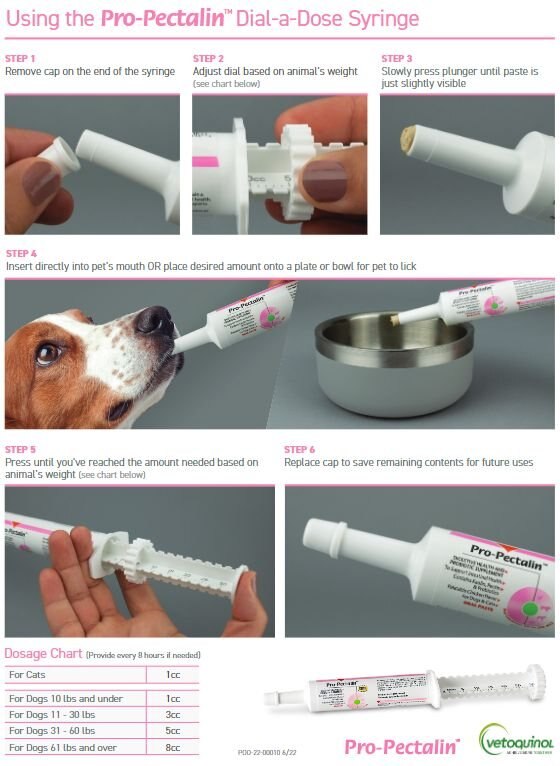 VETOQUINOL Pro-Pectalin Diarrhea Supplement for Dogs & Cats, 30-cc ...