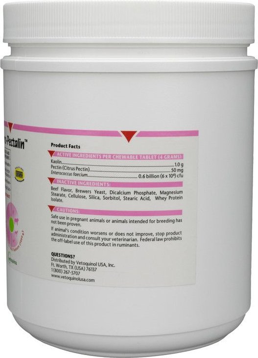VETOQUINOL Pro-Pectalin Diarrhea Supplement for Dogs & Cats, 250 count ...