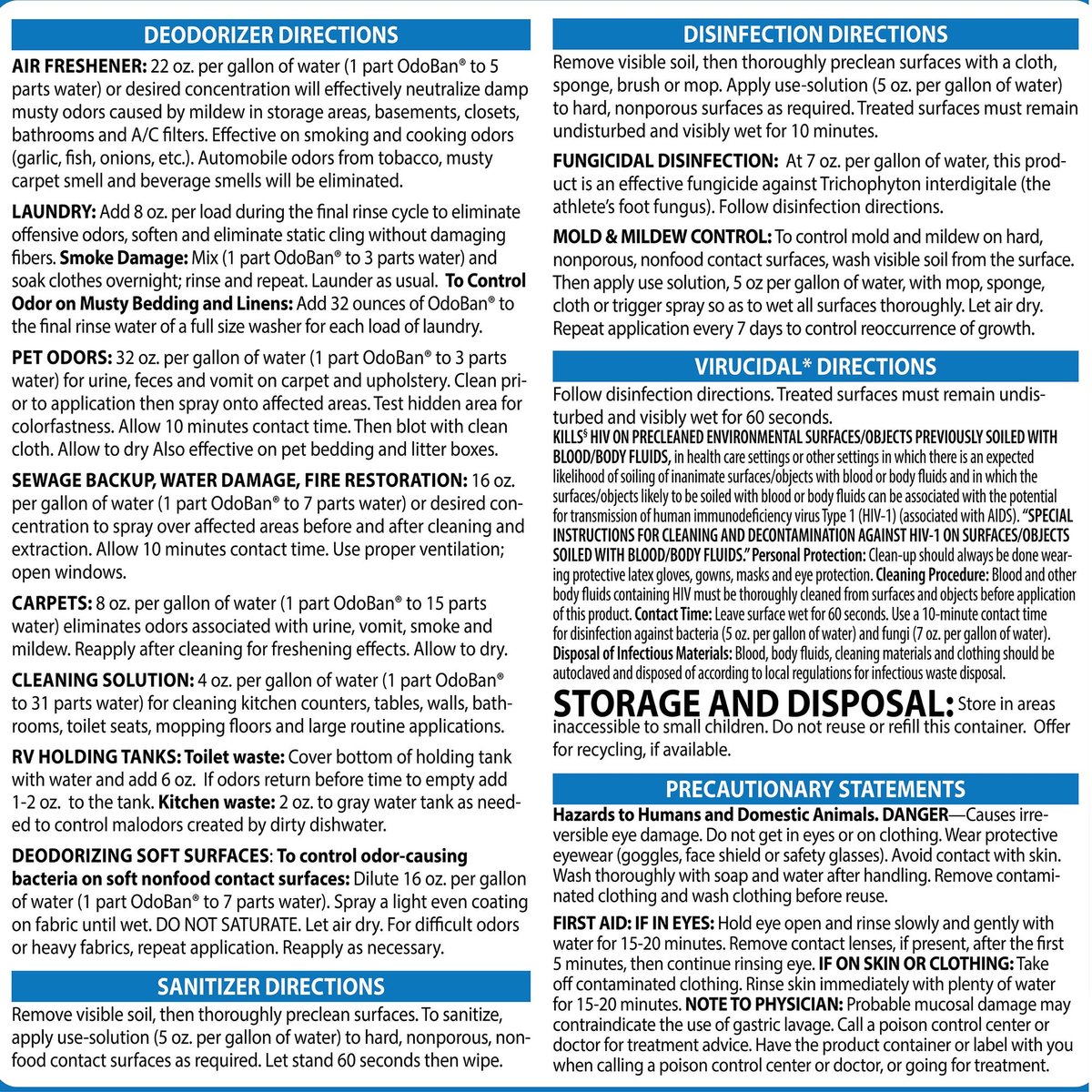 ODOBAN Concentrate Fresh Linen Disinfectant, 1-gal - Chewy.com