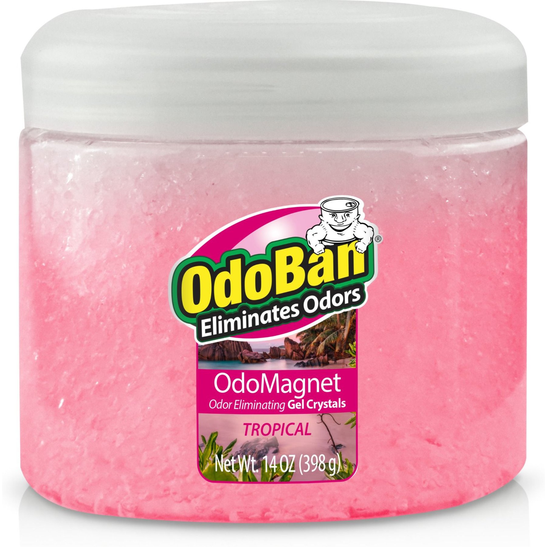 ODOBAN OdoMagnet Odor Eliminator Tropical Gel Crystals Deodorizer, 14 ...