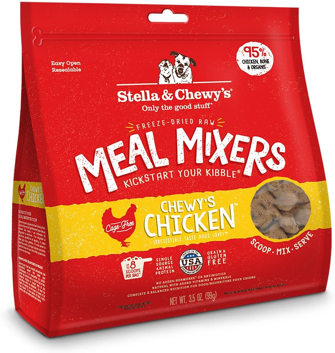 STELLA & CHEWY'S Chewy's Chicken Meal Mixers Freeze-Dried Raw Dog Food ...