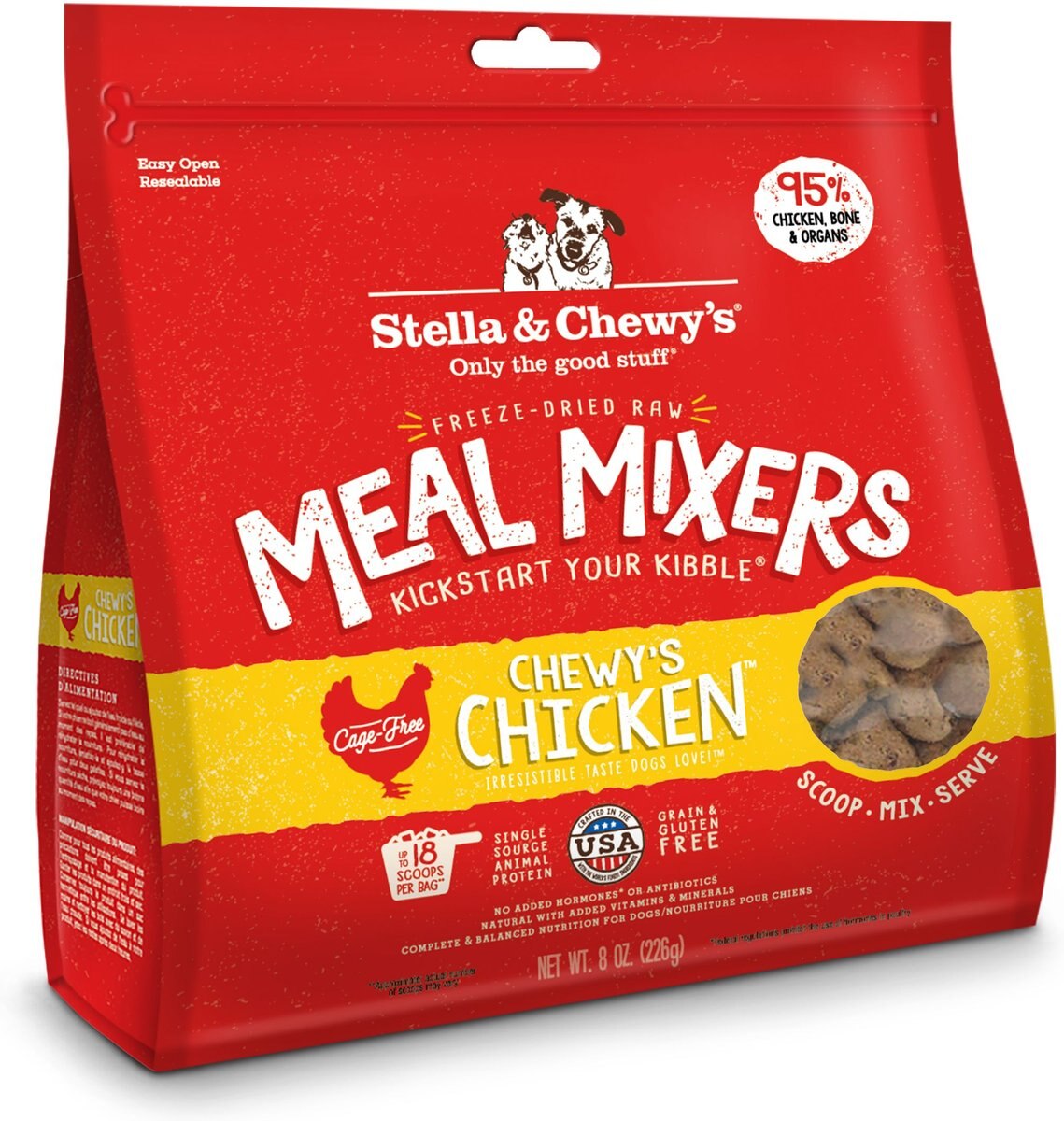 STELLA & CHEWY'S Chewy's Chicken Meal Mixers Freeze-Dried Raw Dog Food ...