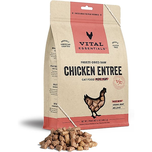 VITAL ESSENTIALS Freeze-Dried Raw Pork Mini Nibs Entree Cat Food, 12-oz ...