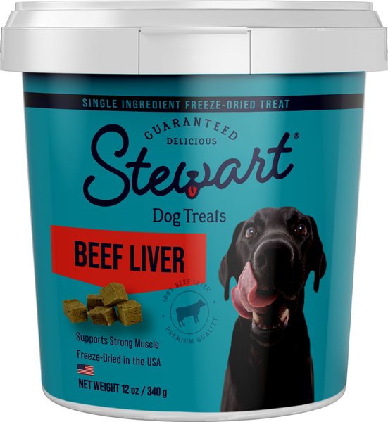 STEWART Beef Liver Freeze-Dried Raw Dog Treats, 12-oz tub - Chewy.com