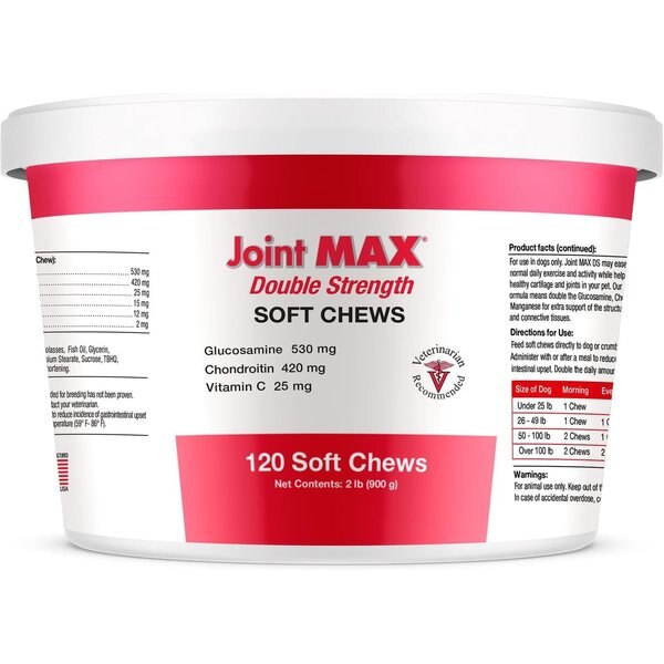 JOINT MAX Double Strength Chewable Tablets for Large Dogs, 250 count ...