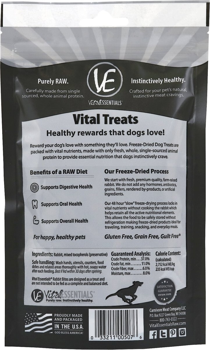 New Version Available - VITAL ESSENTIALS Rabbit Bites Freeze-Dried Raw ...