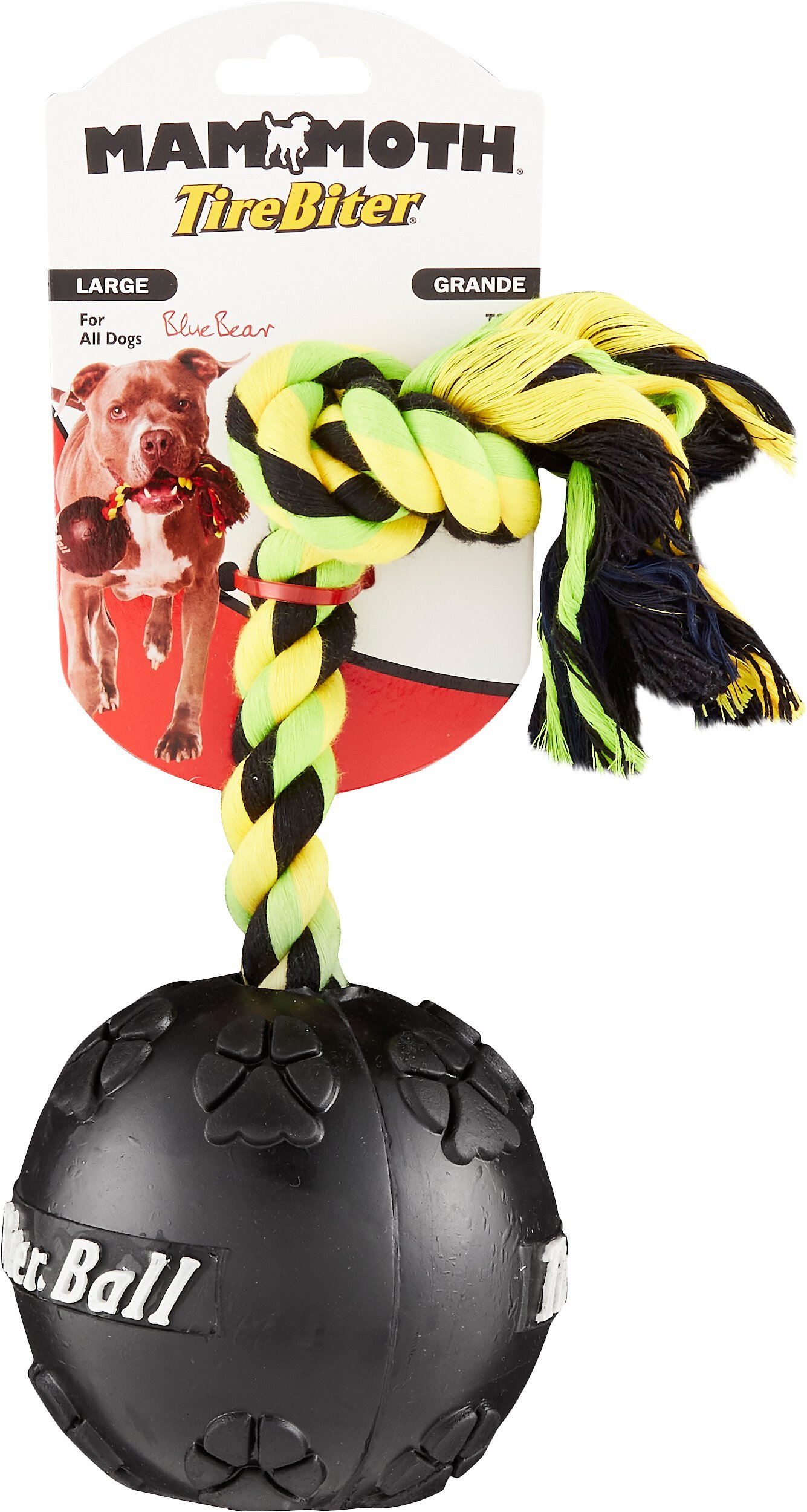 Questions and Answers about MAMMOTH TireBiter Ball with Rope for Dogs