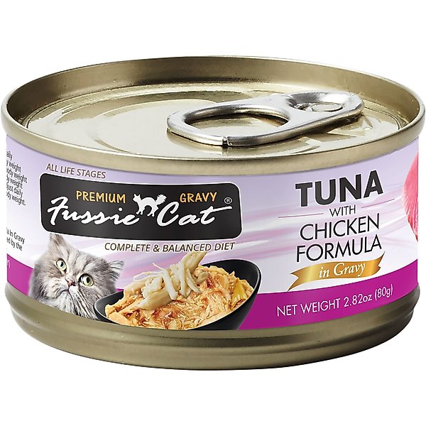 FUSSIE CAT Tuna with Chicken in Goats Milk Wet Cat Food, 2.47-oz can ...