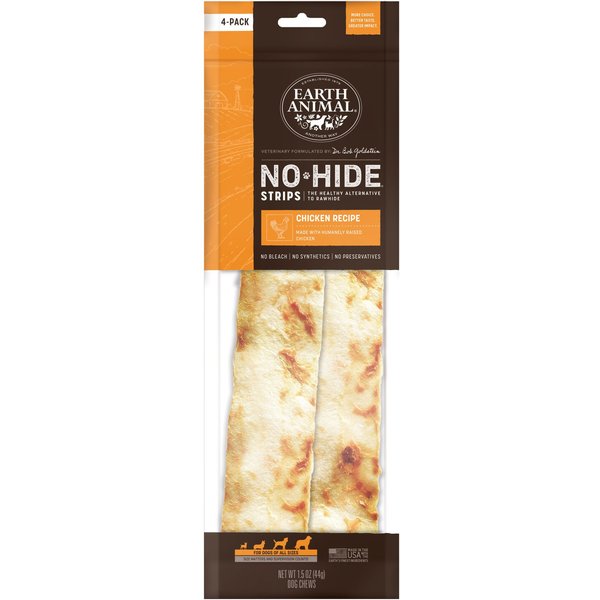 EARTH ANIMAL No-Hide Strips Thin Natural Rawhide Alternative Chicken ...