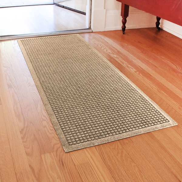 BUNGALOW FLOORING WaterHog Squares Indoor & Outdoor Runner Mat, Camel ...