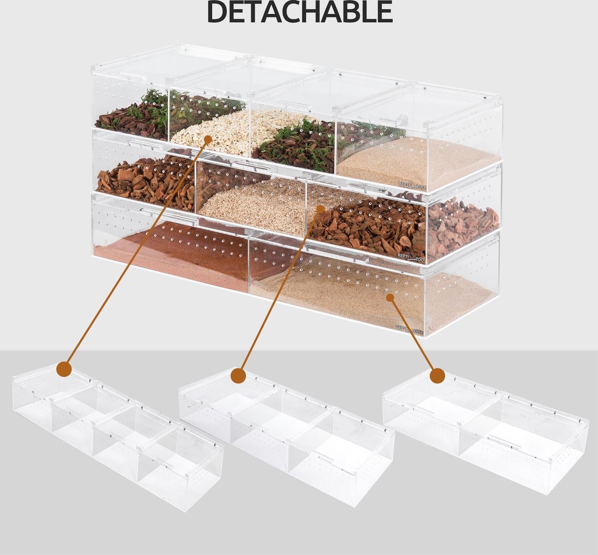 Out of Stock - REPTI ZOO Compact Acrylic Breeding case with Divider ...