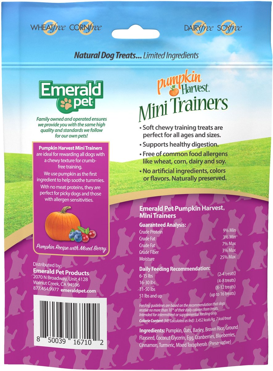 EMERALD PET Pumpkin Harvest Mini Trainers Mixed Berry Soft & Chewy Dog ...