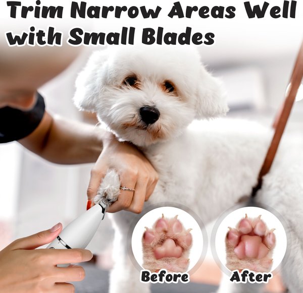 CASFUY Small Low Noise 2 in 1 Trimming Paw Face Narrow Dog hair ...