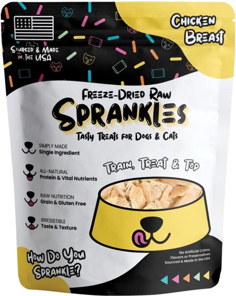 SPRANKLES Chicken Breast Grain-Free Freeze-Dried Cat & Dog Treat, 14-oz ...