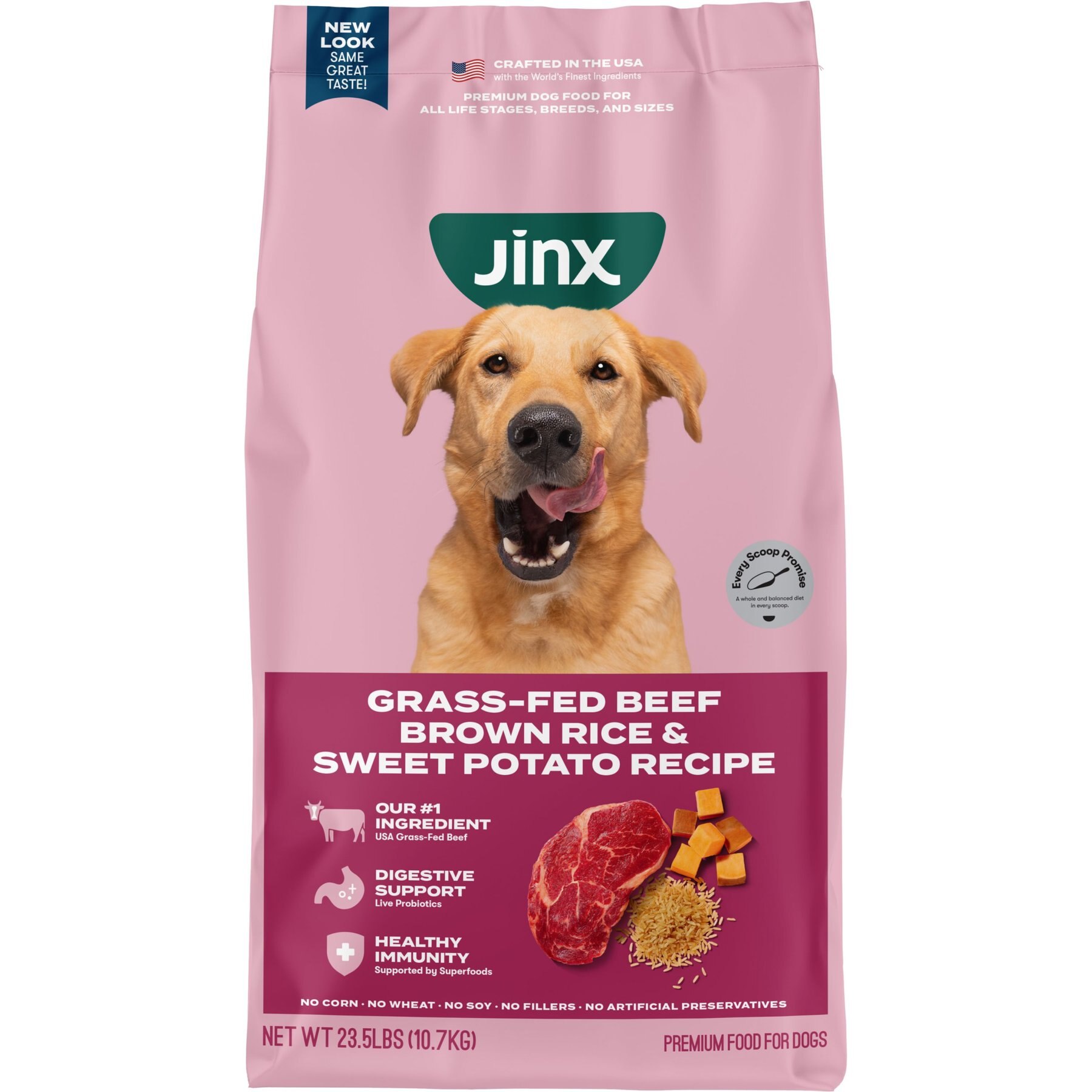 JINX Beef, Brown Rice & Sweet Potato ALS Kibble Dog Dry Food, 23.5-lb ...