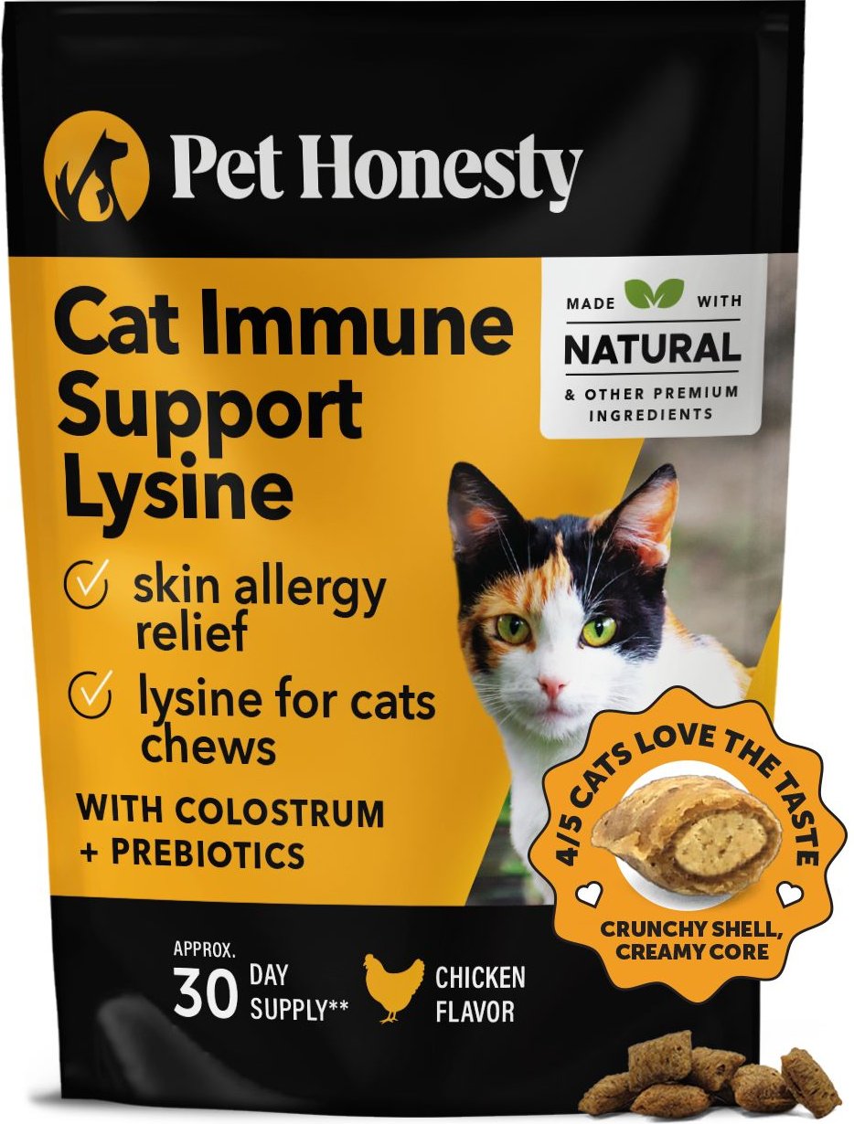 PETHONESTY Dual Texture Immune Support Lysine Chews Supplement for Cats ...