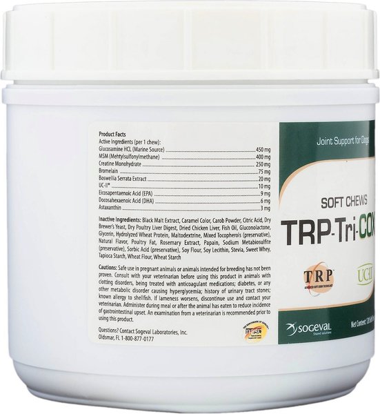 Discontinued - TRP-Tri-COX Soft Chews Joint Support Dog Supplement, 120 ...