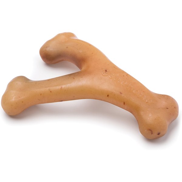 BENEBONE Rotisserie Chicken Flavor Wishbone Tough Dog Chew Toy, Small ...