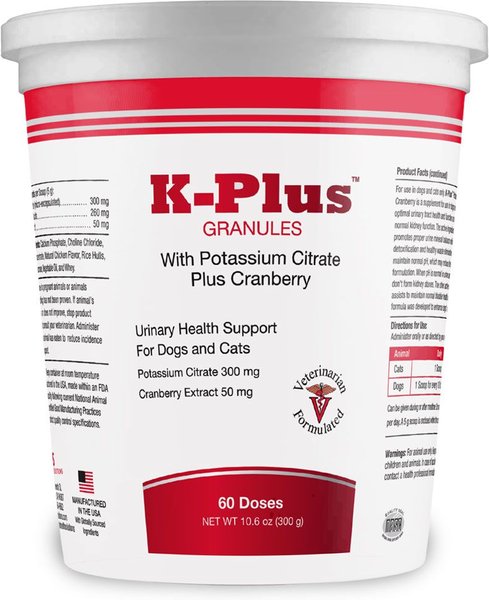 K-PLUS Potassium Citrate Plus Cranberry Granules for Dogs & Cats, 300g ...