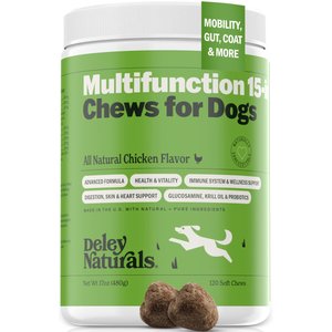 DELEY NATURALS 15-in-1 Multivitamin Chicken Flavor Dog Vitamin, 17-oz ...