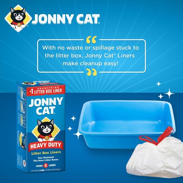 JONNY CAT Heavy Duty Tear-Resistant Litter Box Liners, Jumbo, 5 count ...