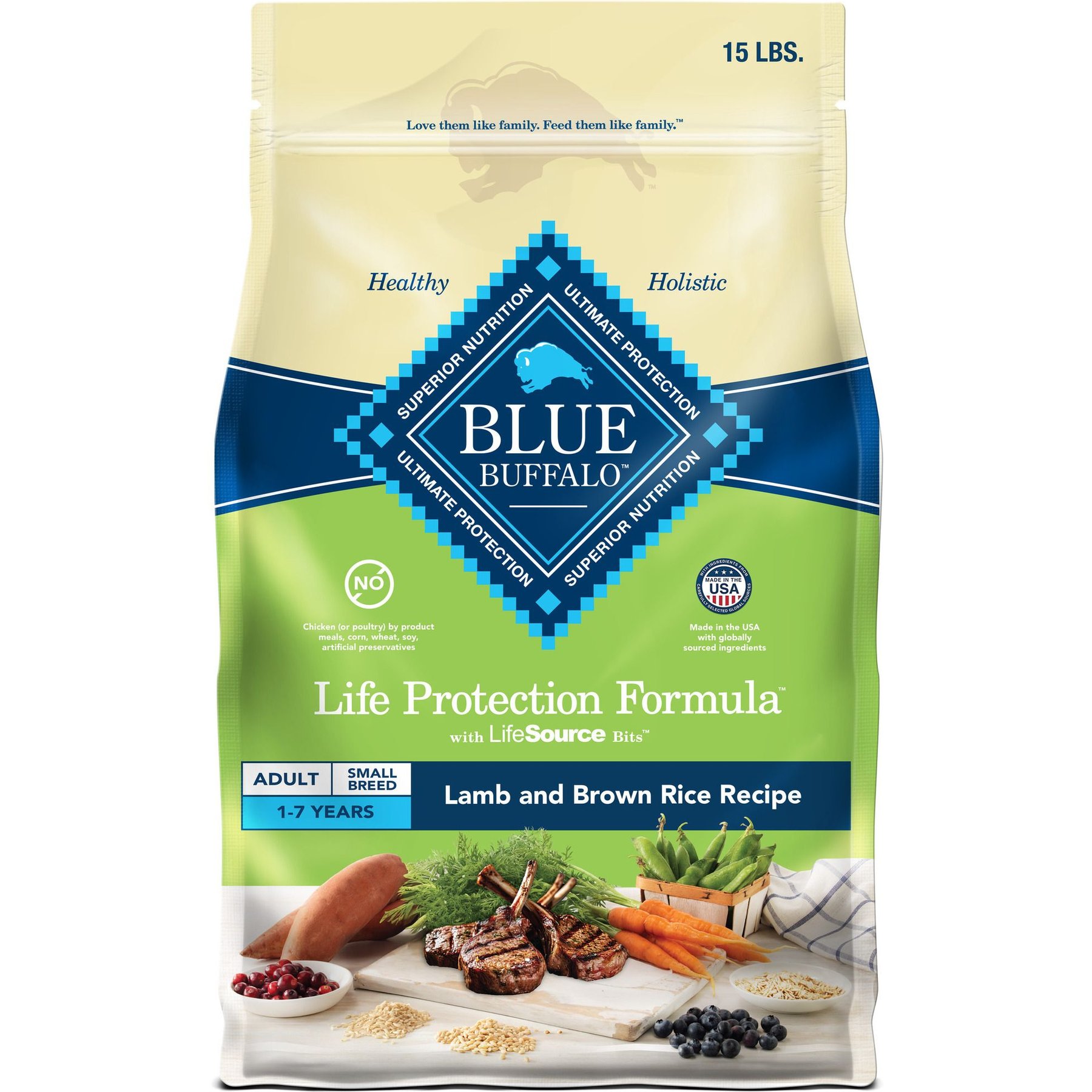 BLUE BUFFALO Life Protection Formula Small Breed Adult Lamb & Brown ...